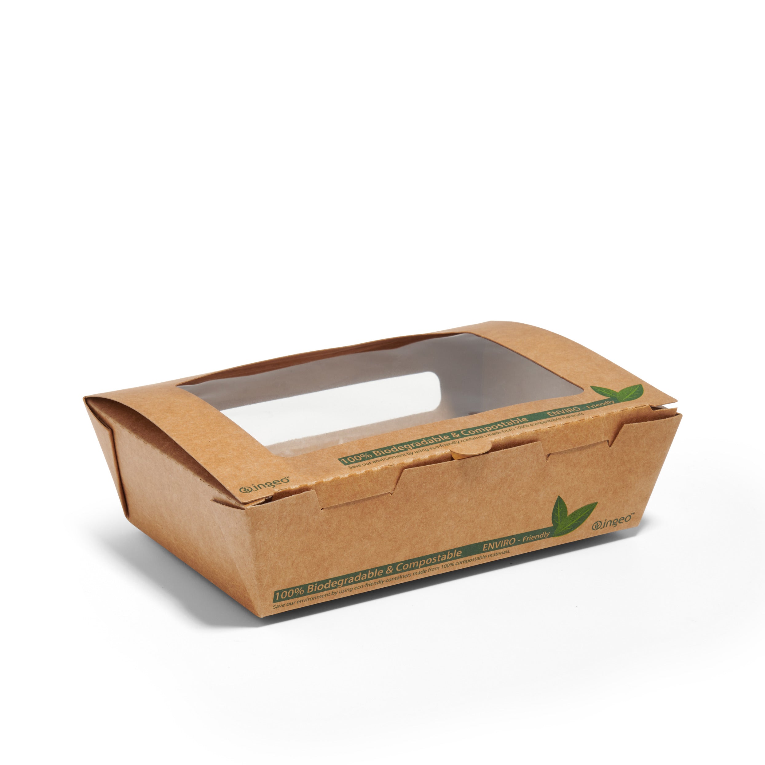 200 x Compostable 500ml Window Salad Container