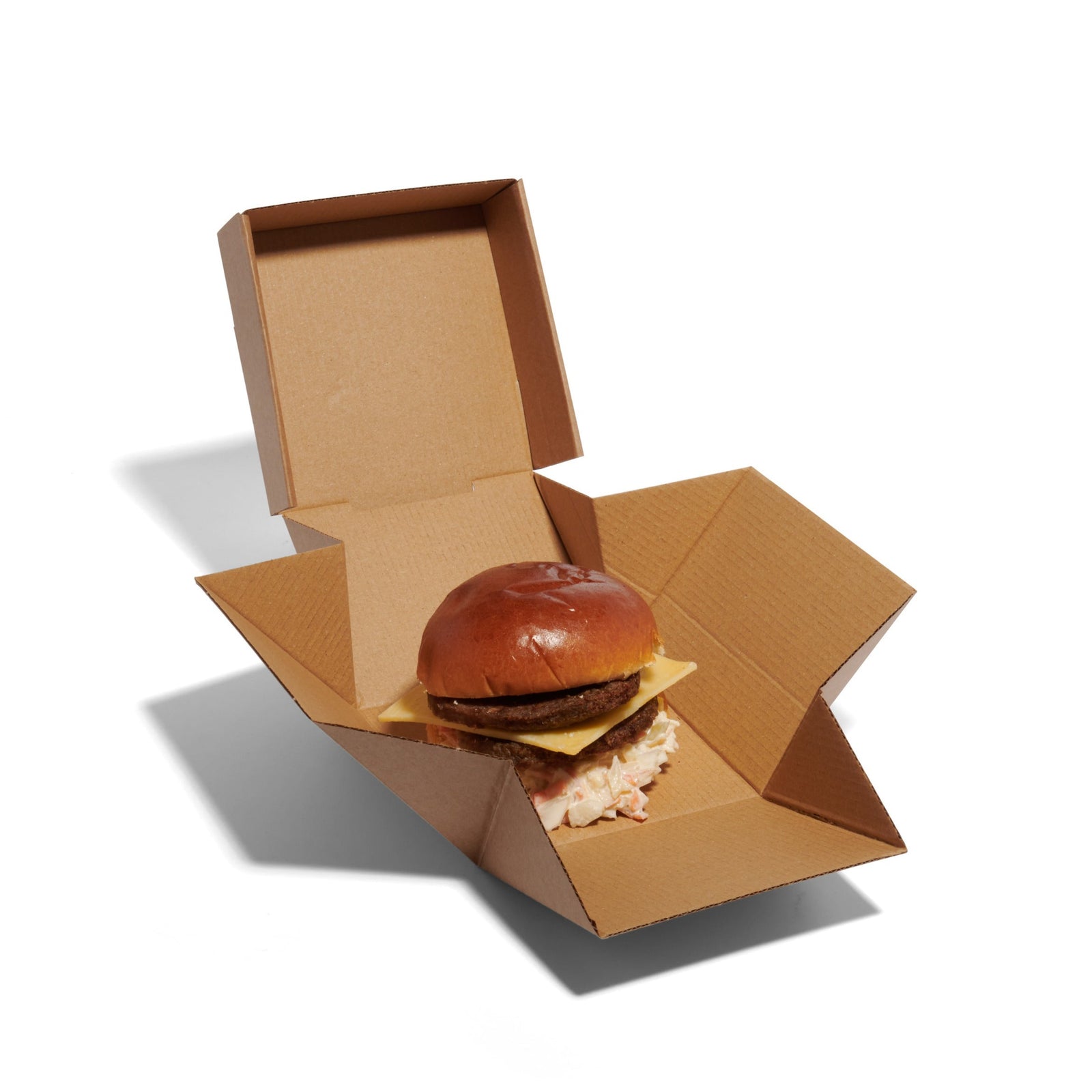 100x Premium Kraft Gourmet Burger Delivery Takeaway Boxes | Recyclable