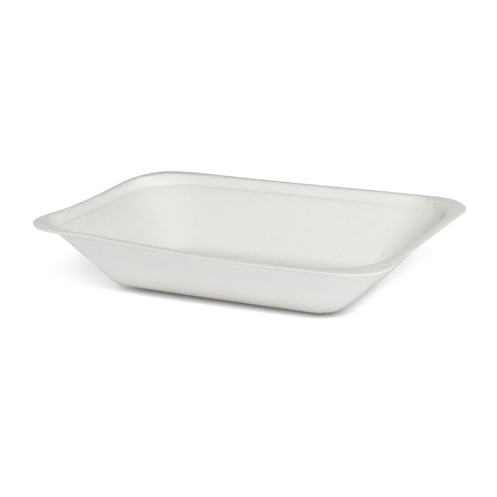 500x 7" Compostable Medium Bagasse Chip / Food Container Tray | Bio ...