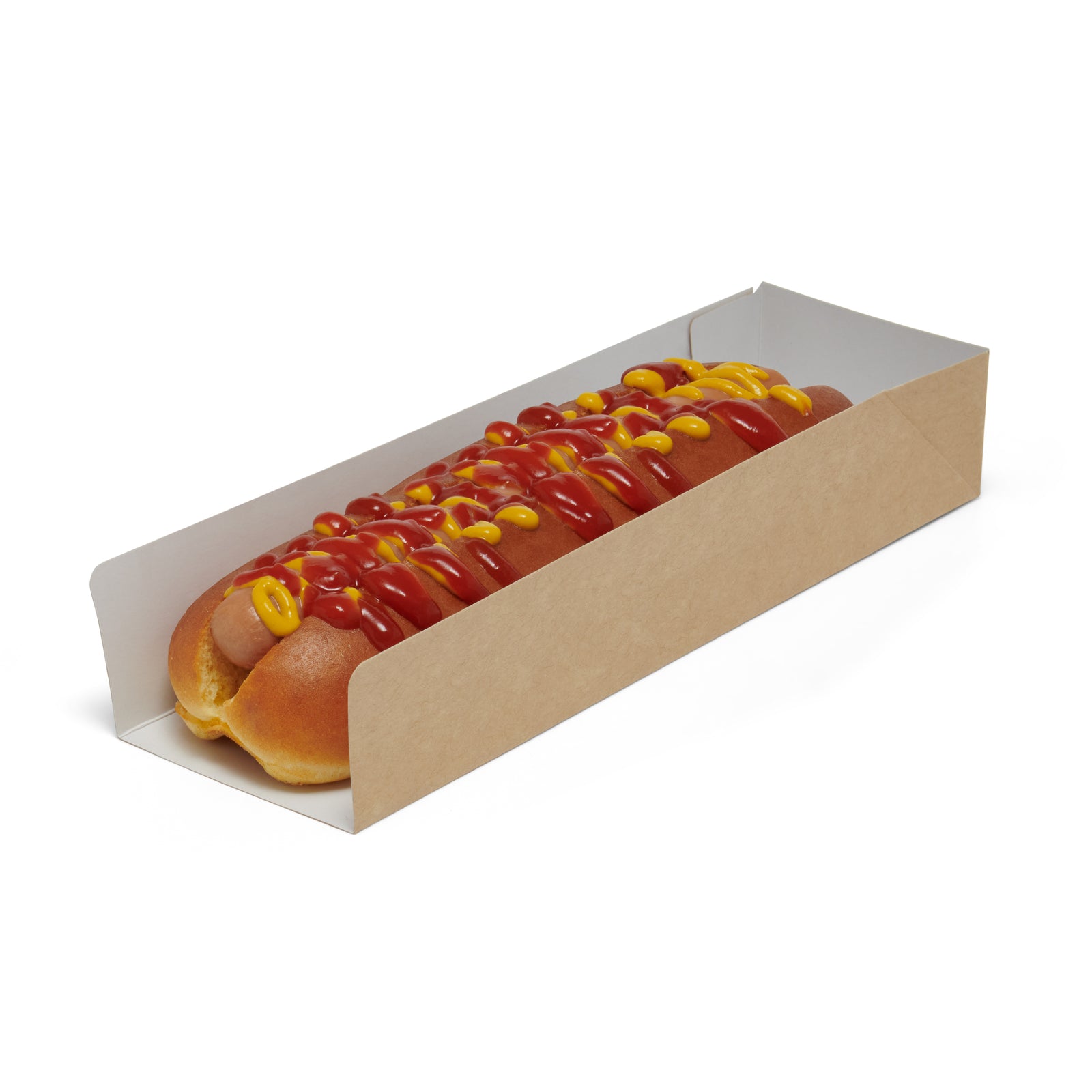 500x 10" Kraft Compostable Open Ended Paper Hot Dog Trays / Holders