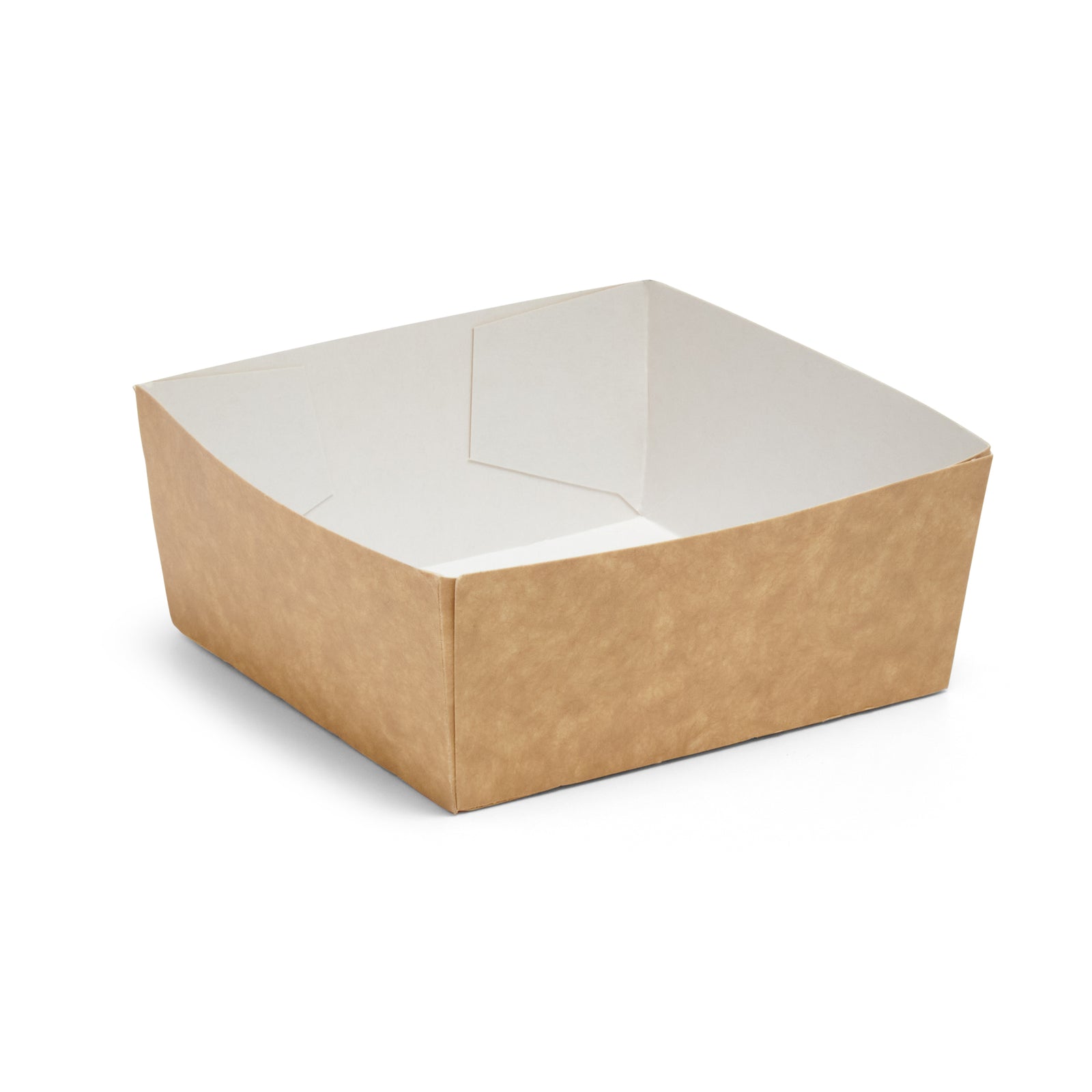 500x Kraft Paper Burger / Pie Square Open Food Tray | Compostable & Eco