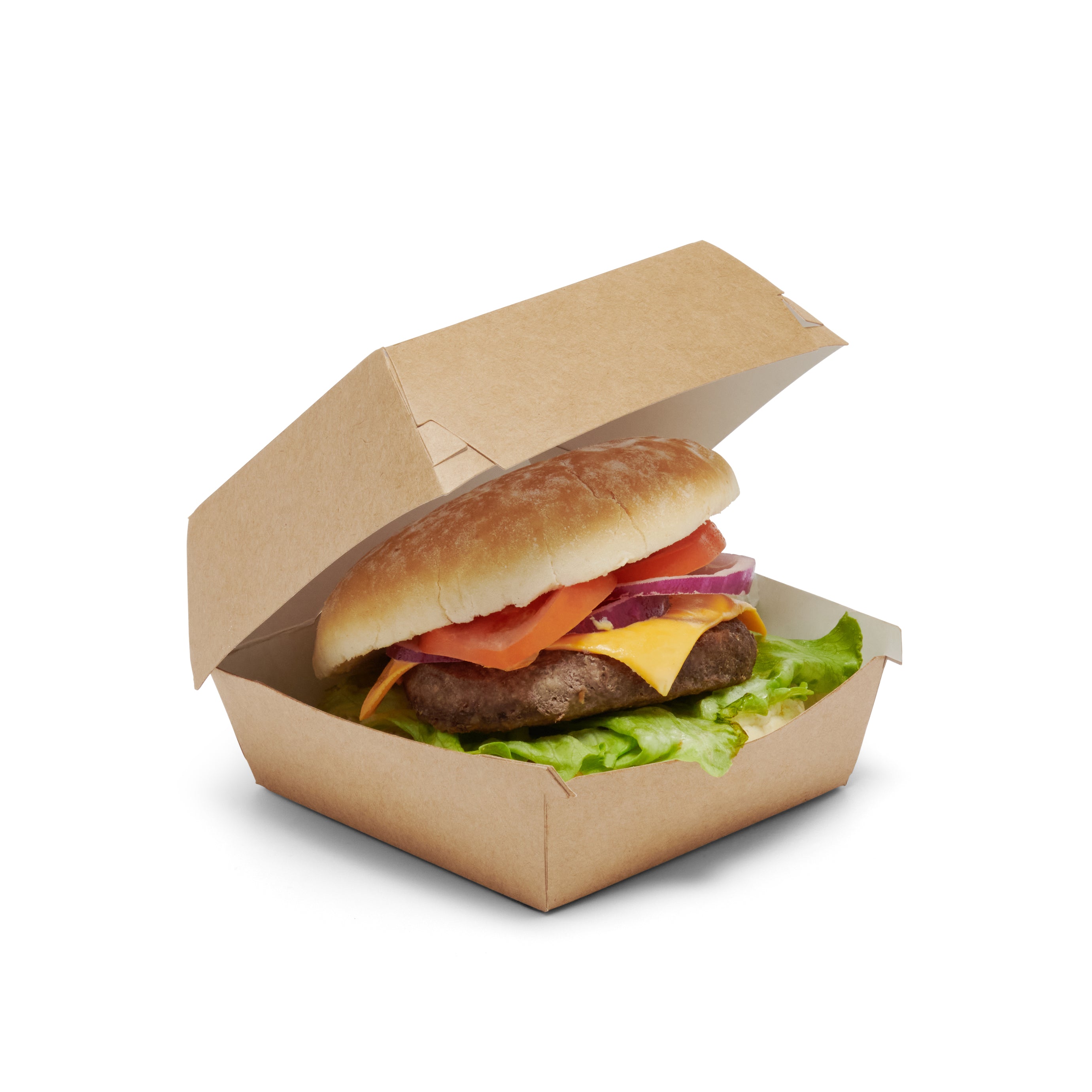 250x Standard Kraft Clamshell Burger Takeaway Paper Food Box ...