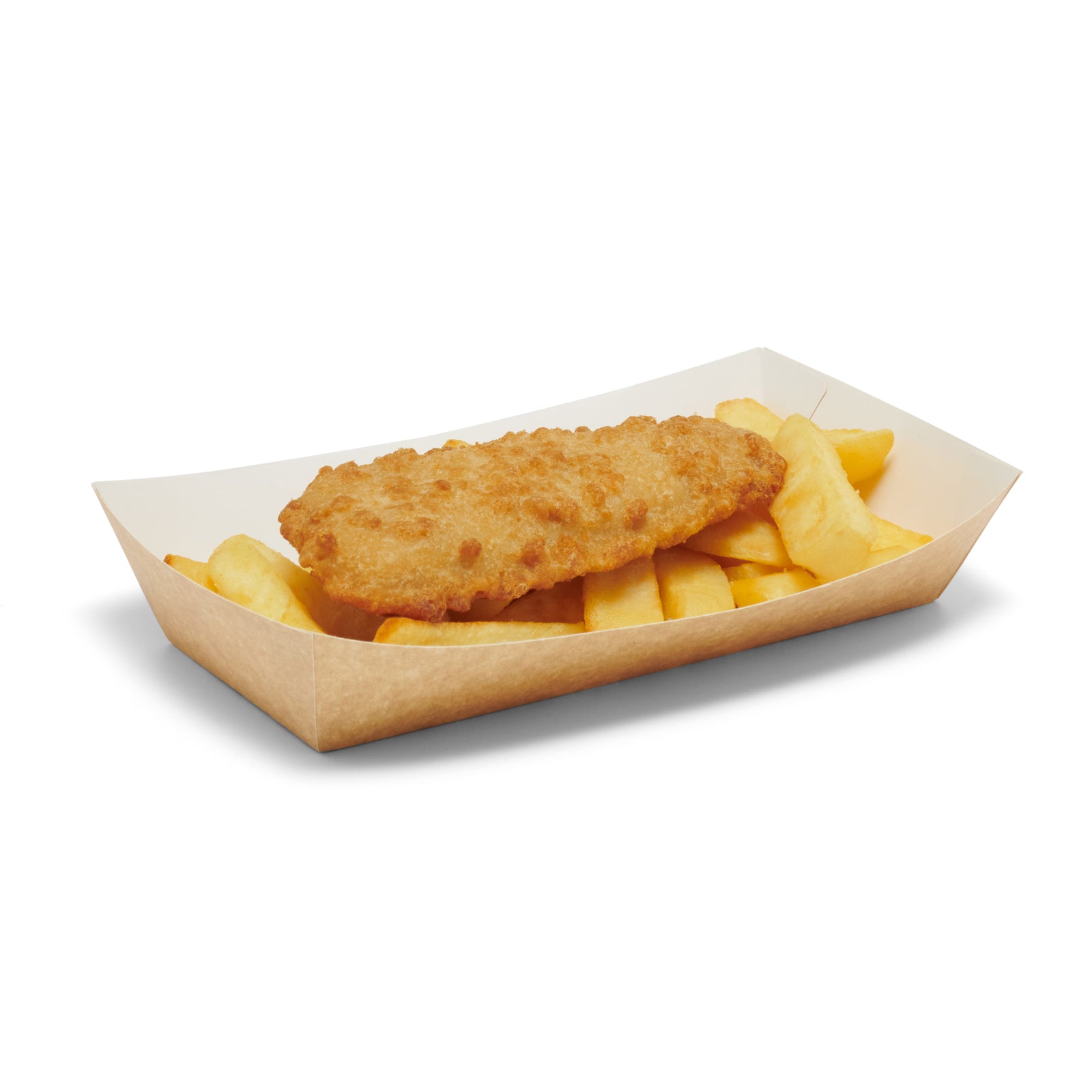 500x Kraft Compostable Paper Meal Open Food Trays | Fish & Chip Trays
