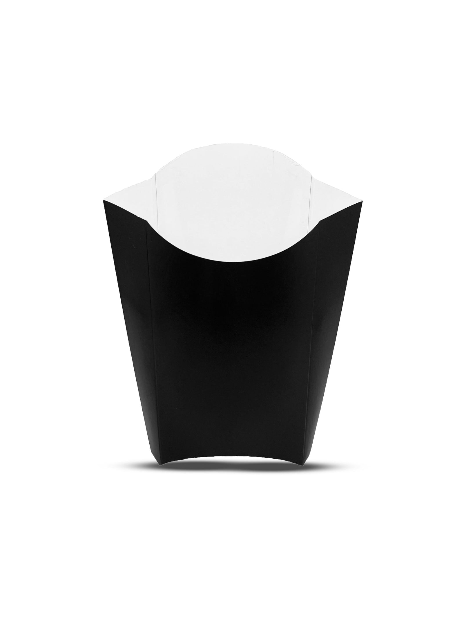 1000x Large Black Compostable Paper Chip Scoop Box | Fries Cup / Carton